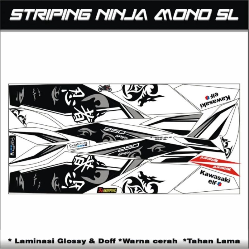 Jual STRIPING NINJA SL MONO / DECAL STIKER KAWASAKI NINJA 250SL MONO ...
