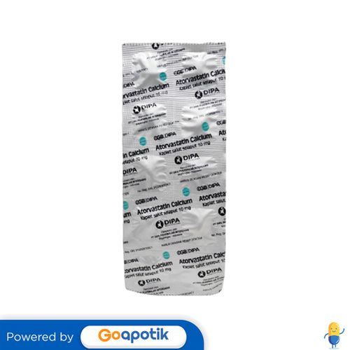 Jual ATORVASTATIN CALCIUM DIPA 10 MG STRIP 10 KAPLET | Shopee Indonesia