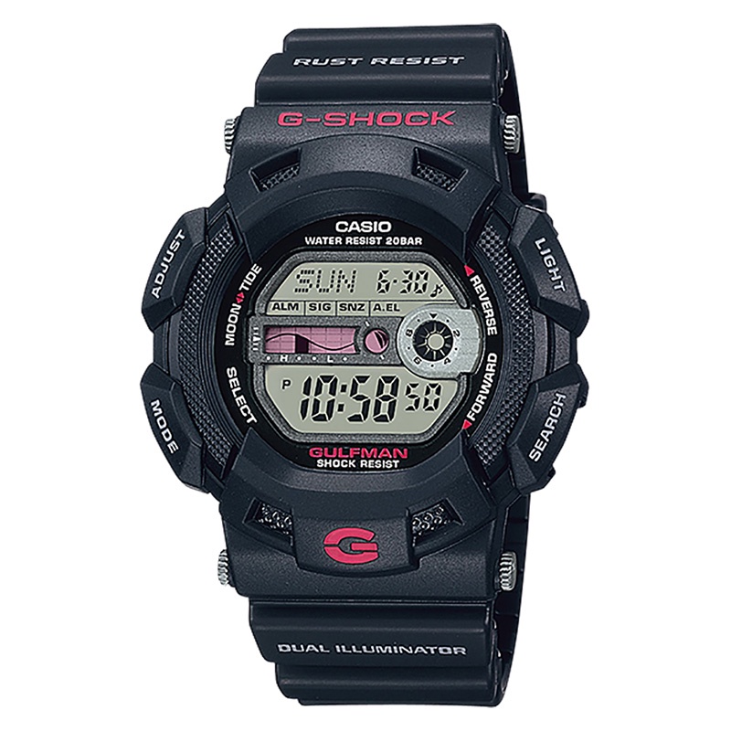 Jual Jam Tangan Pria Casio G-Shock Gulfman G-9100-1DR Men WR 200M Tide ...