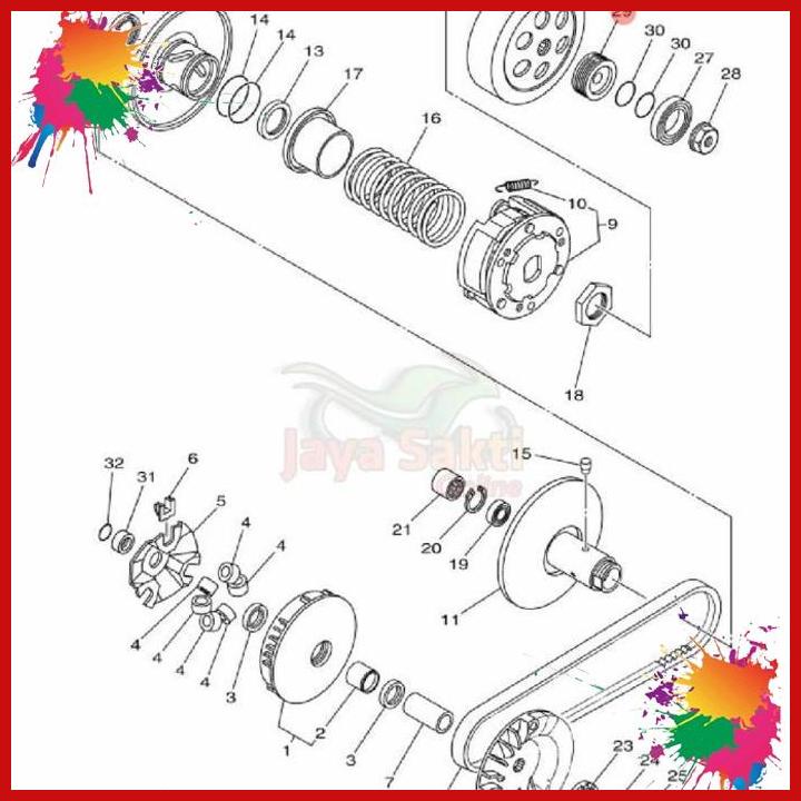 Jual spacer bearing bak cvt xeon asli yamaha [jys] | Shopee Indonesia