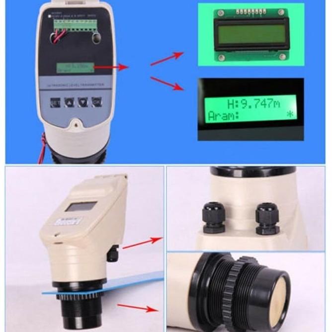 Jual Ultrasonic Level Meter 24V 0-10M 4-20Ma Liquid Water Flow Tester ...