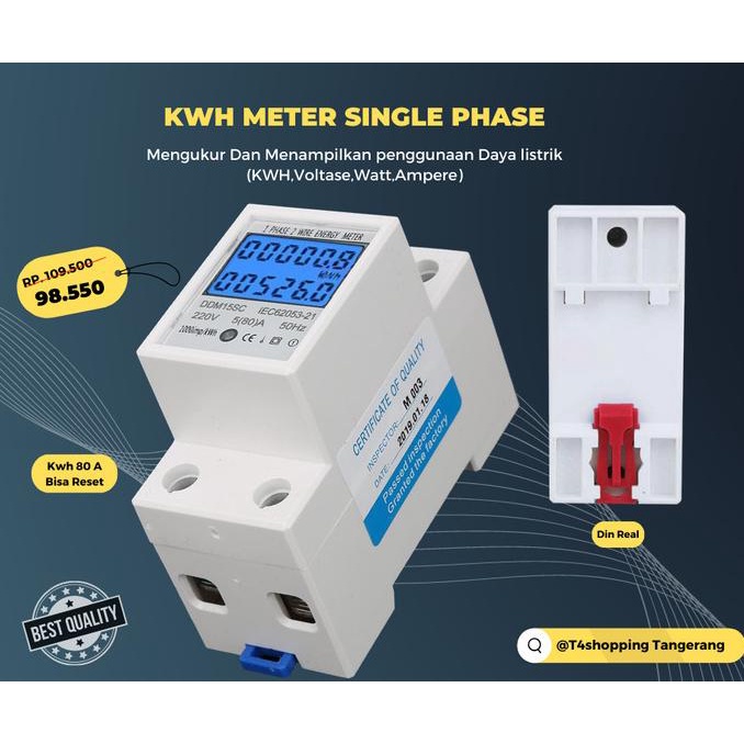 Jual KWH Meter Digital 1 Phase Alat Pengukur Listrik Voltmeter Watt Meter | Shopee Indonesia