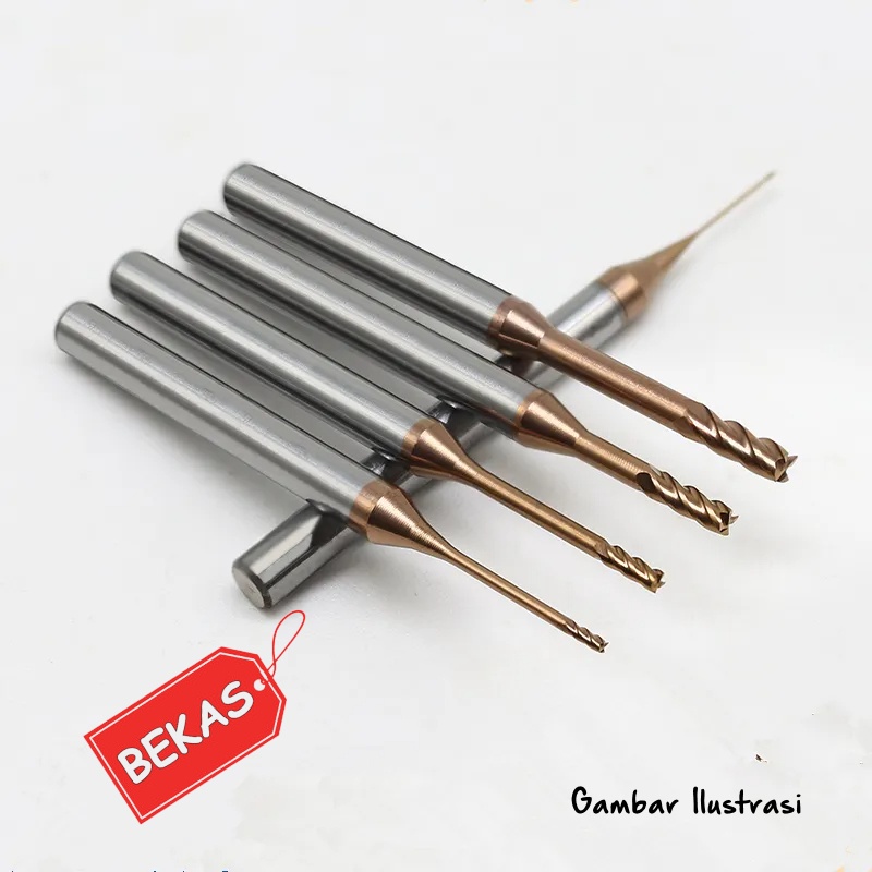 Jual Endmill 0.5 2F Bekas Endmill Carbide 0.5mm End Mill D0.5 Mata ...