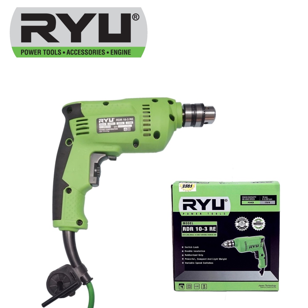 Jual RYU Mesin Bor RDR10-3RE Electric Drill Listrik Tangan 10mm RDR 10 ...