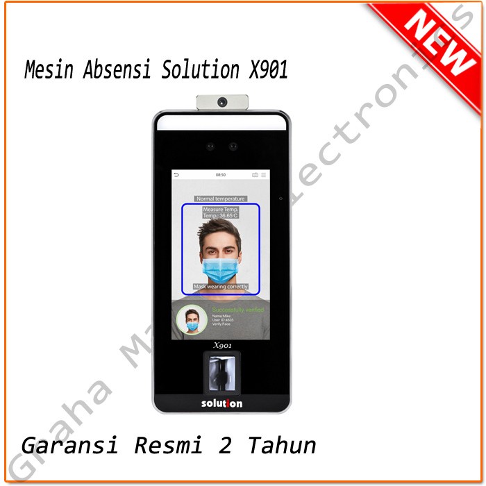 Jual Solution X91 - Mesin Absensi Fingerint Scan Wajah Deteksi Suhu ...
