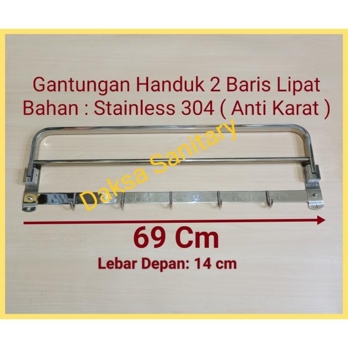 Jual Gantungan Handuk Lipat + hanger Stainless 70Cm/ Rak handuk Lipat ...