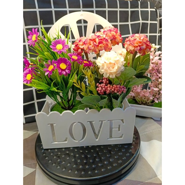 Jual pot dinding pot gantung love wadah bunga gantung tempat bunga ...