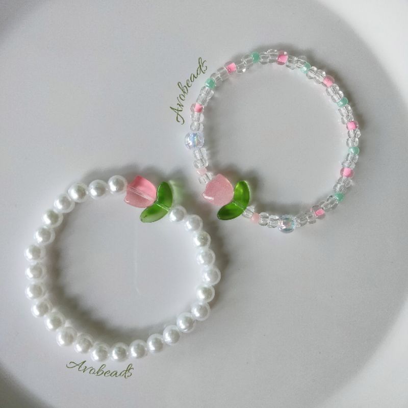 Jual GELANG TULIP MUTIARA / BEADS /BRACELET/ GELANG MANIK/gelang mewah ...