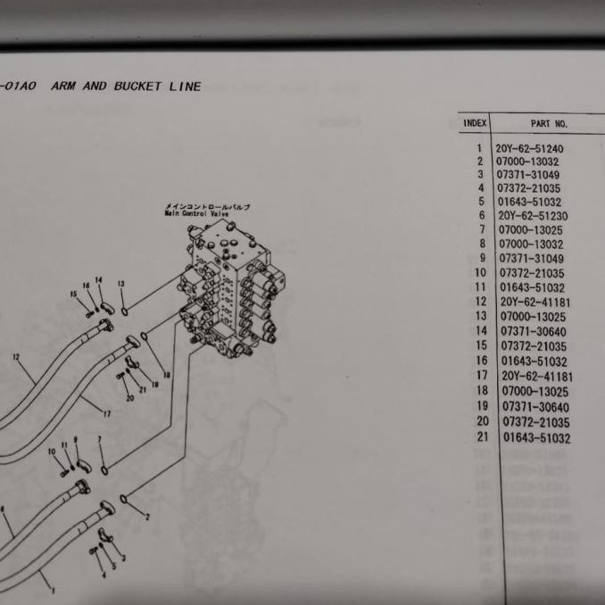 Jual Hose Hydraulic Assy Pc200-8 Control Valve Ke Boom Belakang ...