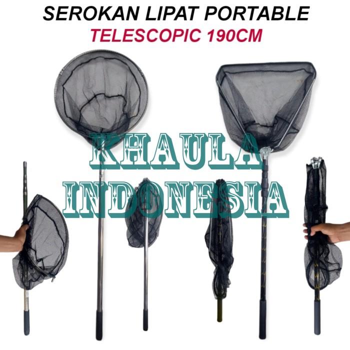 Jual Terlaris Serokan Jaring Ikan Lipat Teleskopik Portable Mancing ...
