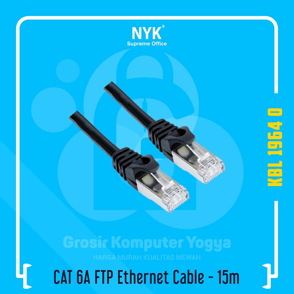 Jual NYK CAT6 CAT 6A FTP Outdoor 10Gbps Ethernet Cable Kabel LAN RJ45 - 15M | Shopee Indonesia