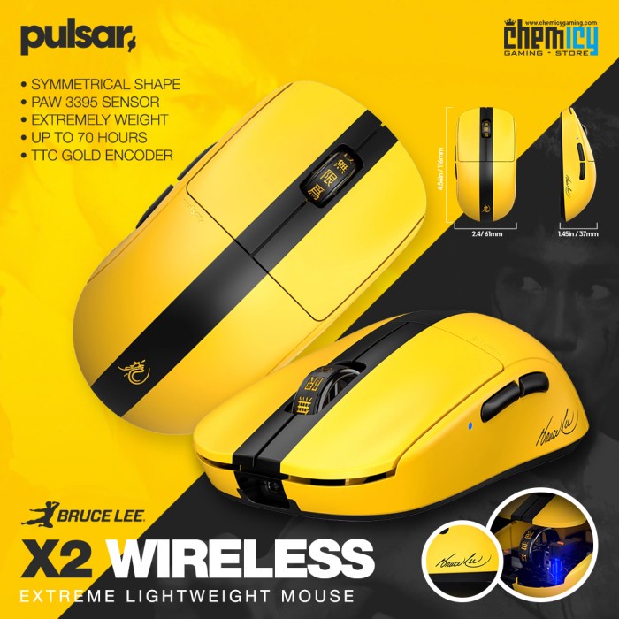 Jual Pulsar X2 Bruce Lee Edition Lightweight Wireless Gaming Mouse ...