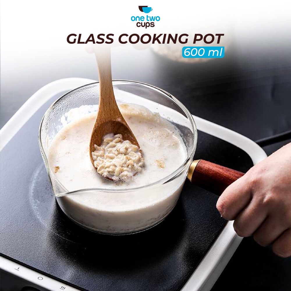 Jual Panci Masak Kaca Glass Cooking Pot Wooden Handle 600 ml - KC007 ...