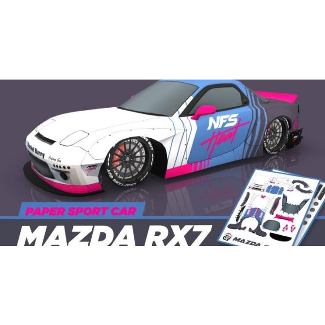 Jual DIY Papercraft Lembar Kertas Pola Mazda RX 7 | Shopee Indonesia
