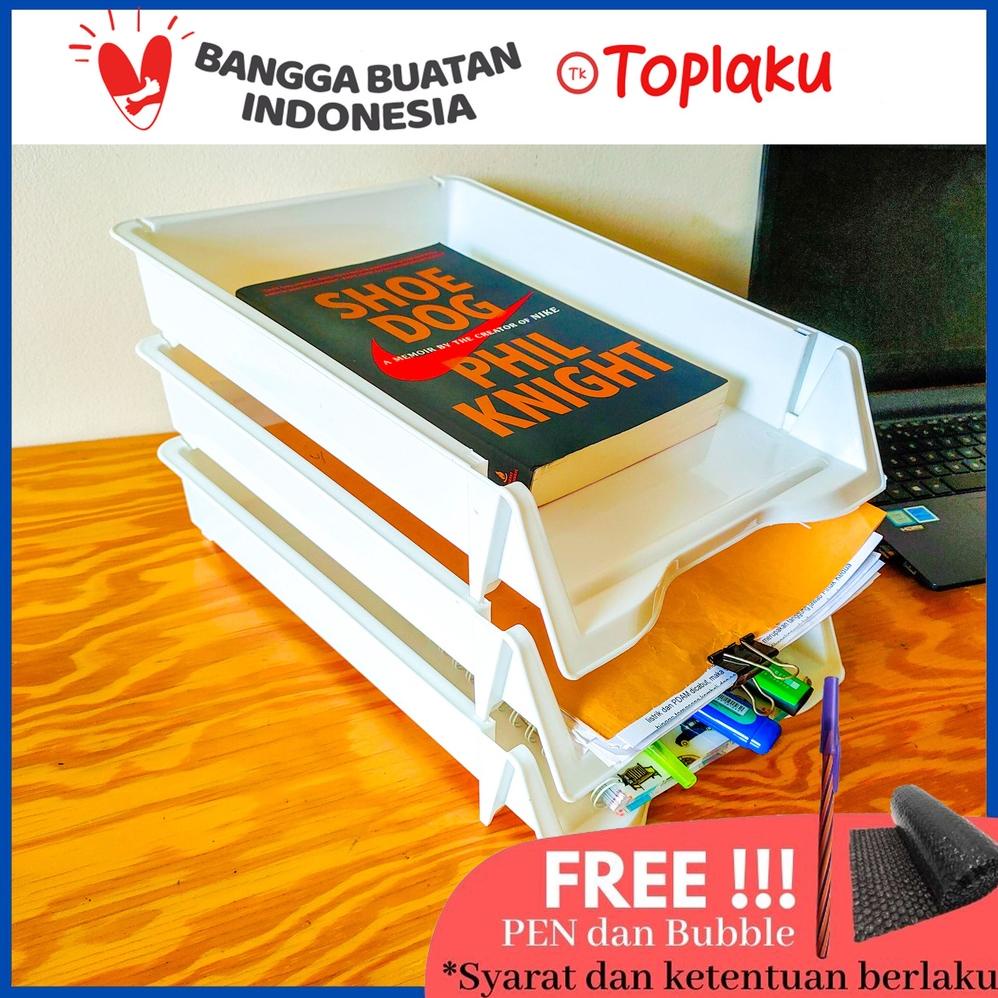 Jual TOPLA RAK KERTAS HVS DOKUMEN MEJA KANTOR 3 SUSUN F4 FOLIO BELAJAR ...
