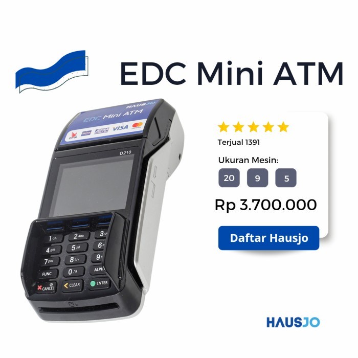 Jual Terlaris Hausjo Edc Mini Bank Pax D210 | Shopee Indonesia