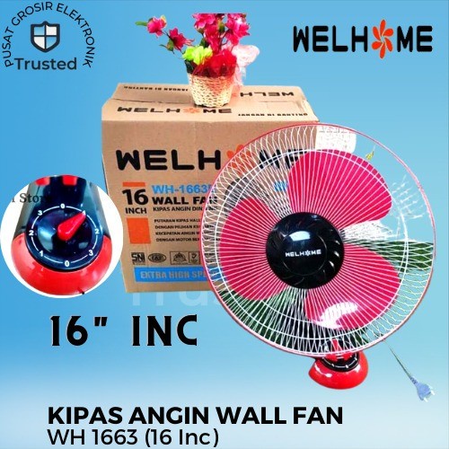 Jual Kipas Angin Dinding Welhome 16 inch 1663E Kipas Tembok Welhome ...