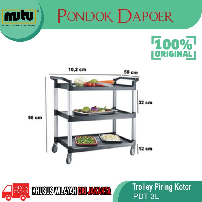 Jual Best Seller Trolley Piring Kotor Trolley Restoran Pdt-3L Mutu ...