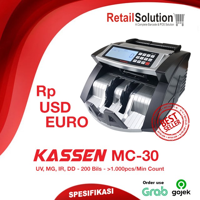 Jual Mesin Penghitung Uang Money Counter Rupiah USD - Kassen MC30 / MC ...
