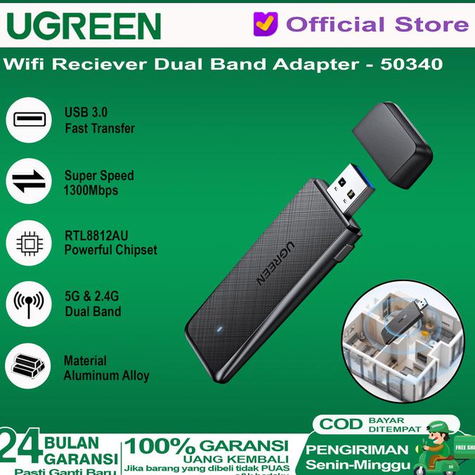 Jual Ugreen Wifi Adapter Single Dual Band 2 4ghz 5ghz Max 1300mbps