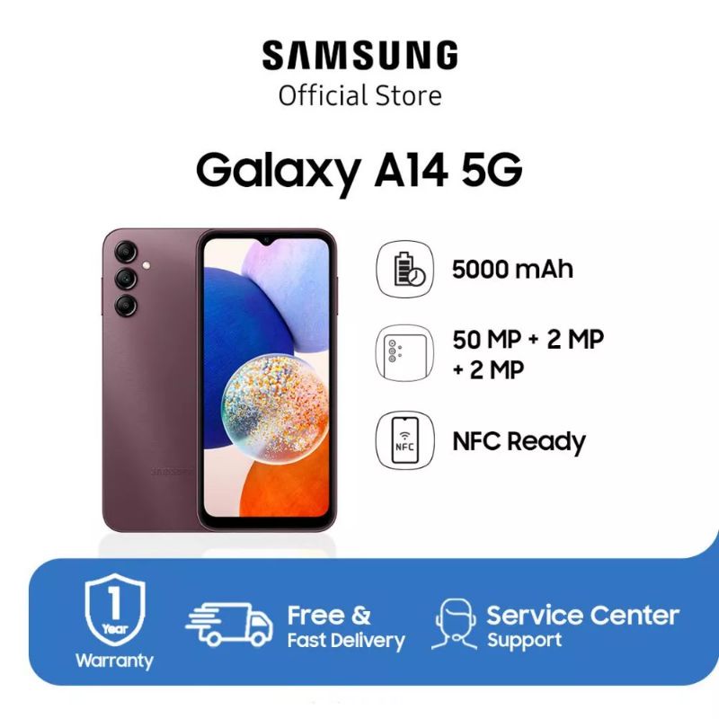 Jual SAMSUNG GALAXY A14 5G NFC RAM [ 6+128GB ] GARANSI RESMI 1 TAHUN ...