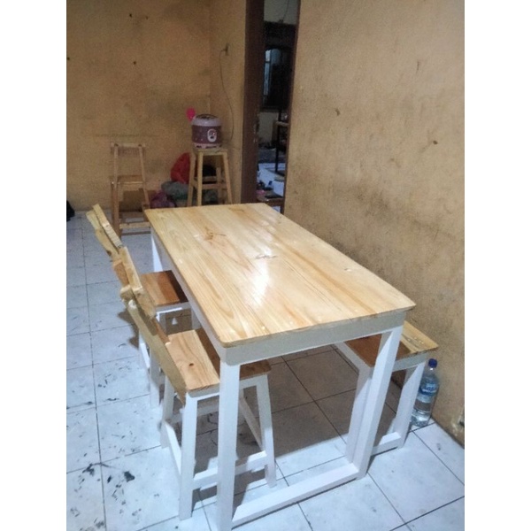 Jual meja resto kafe set dua kursi kotak satu kursipanjang | Shopee ...
