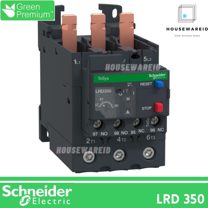 Jual Relay Lrd350 Thermal Overload Relay Schneider Lrd 350 37A-50A ...
