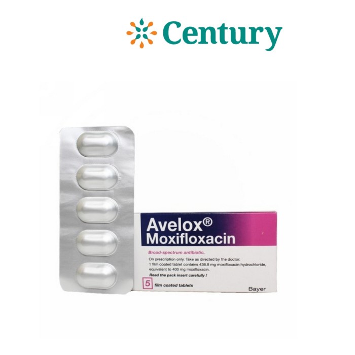 Jual AVELOX 400MG 1 STRIP ISI 5 TABLET / OBAT ANTIPROTOZOA / ANTIBIOTIK ...