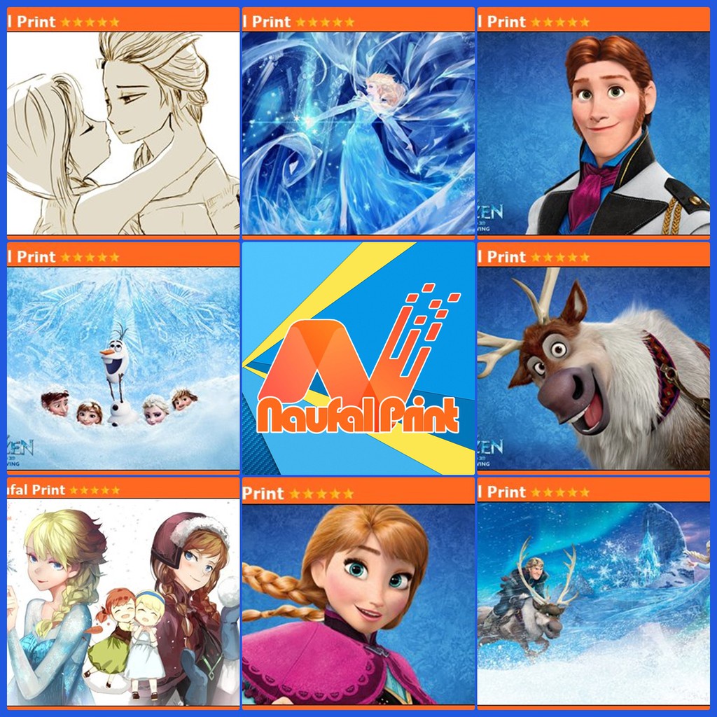 Jual Sticker | Poster A3 & A4 || frozen | elsa | disney | anna | olaf ...