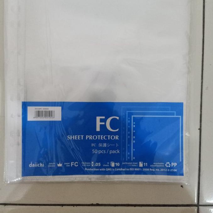 Jual Sheet Protector Folio / PP Pocket Daiichi F4 / 1 Pak Isi 50 Pcs ...
