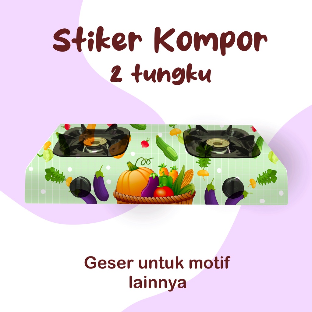 Jual Stiker Setiker Sticker Kompor 2 Mata Tungku Motif Sayur Aestetik ...