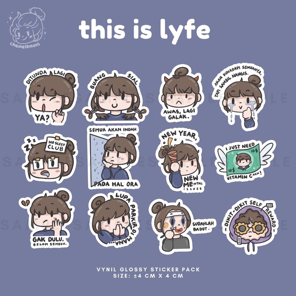 Jual "This Is Lyfe" Sticker Pack | Stiker Vynil Glossy | Shopee Indonesia