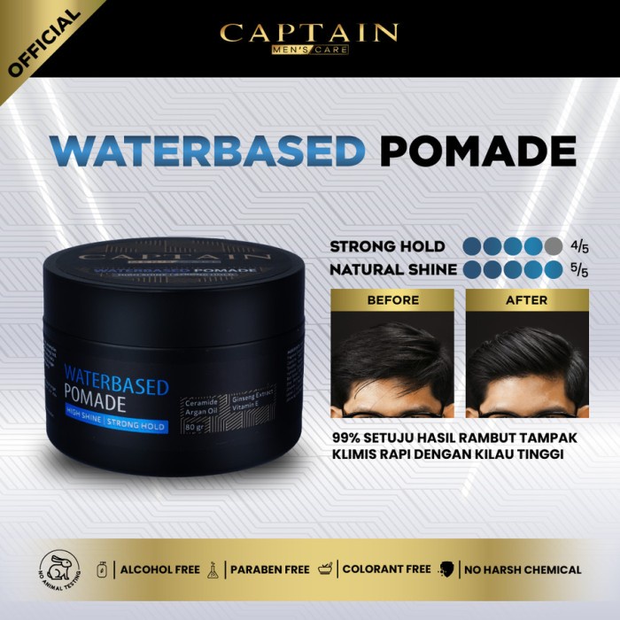Jual Bestseller Captain Men'S Care Waterbased Pomade ( Captain Blue ...