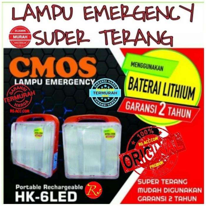 Jual CMOS HK-6 LED Emergency Lamp / Lampu Darurat CMOS HK-6 LED ...
