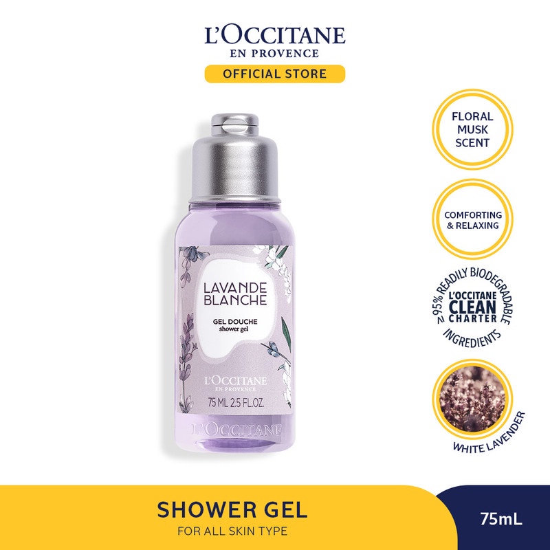 Jual L'Occitane White Lavender Shower Gel 75ml - Sabun Mandi Cair Membersihkan & Melembabkan ...