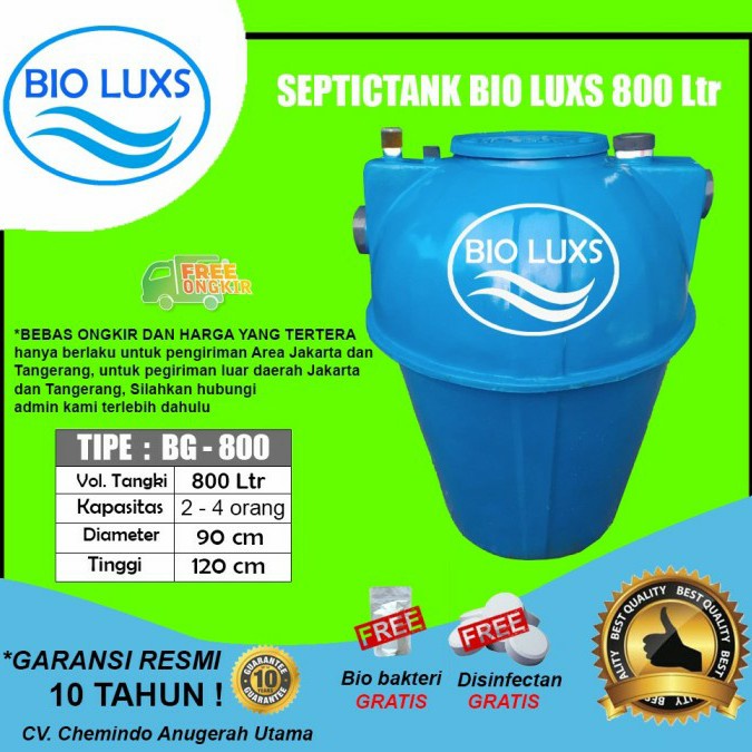 Jual Septic Tank Bio,Biotech, Biofil, BioLuxs Tipe BG 800 liter ...