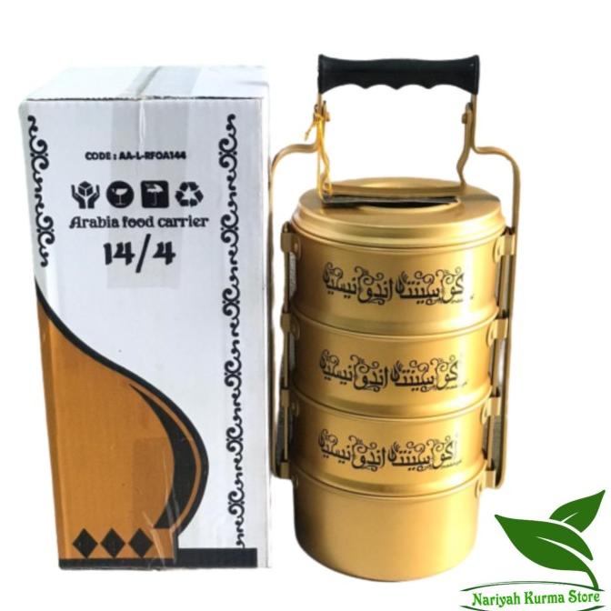 Jual rantang mazaya 4 susun/rangtang khas arab/rantang kuning emas arab ...