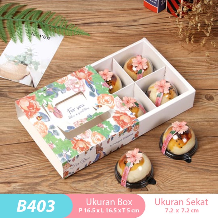 Jual Box Kue Sekat 4 B403/ Packaging Kotak Kue Mooncake/ Cookies ...