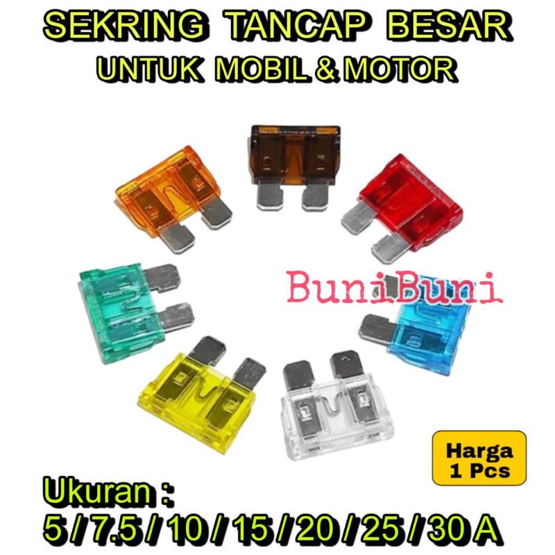 Jual SEKRING Sikring BESAR / Fuse DX Tancap Besar Untuk Mobil Motor ...