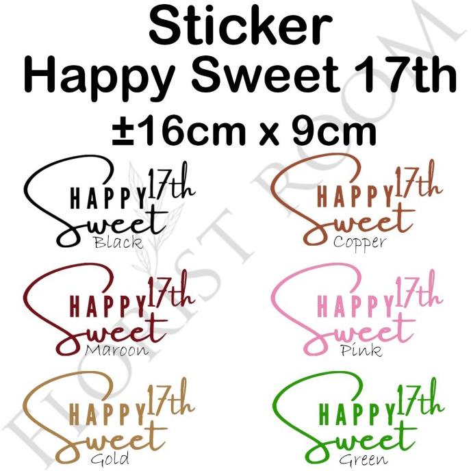 Jual Sticker Happy Sweet 17th - Happy Birthday - Balon ulang tahun ...