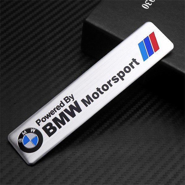 Jual Emblem BMW badges plat alumunium powered by bmw motorsport ...
