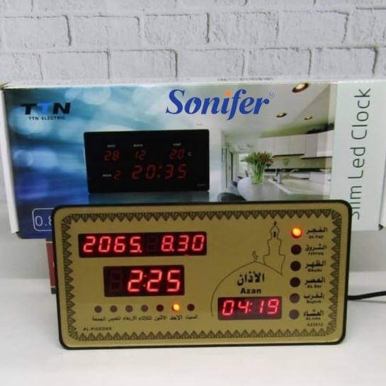 Jual SONIFER JAM ADZAN MINI JAM SHOLAT DIGITAL 5 WAKTU OTOMATIS ...