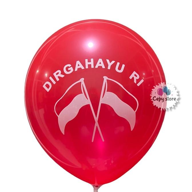 Jual Balon Latex Merah Putih DIRGAHAYU RI / Balon 17 Agustus 12 inch ...