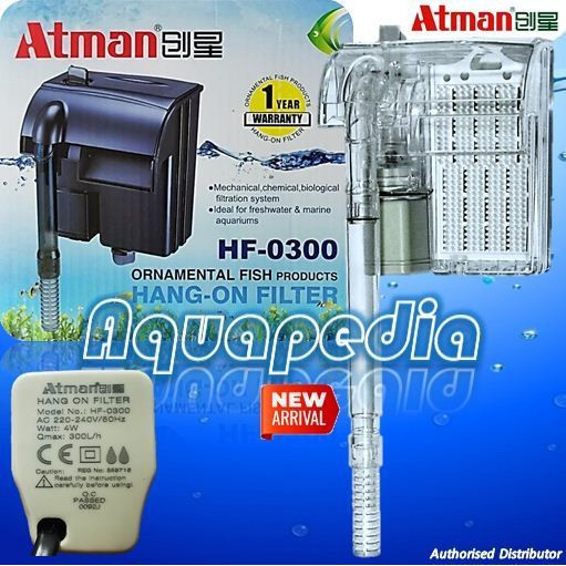 Jual Atman HF0300 Filter Gantung Aquarium/Aquascape ORIGINAL | Shopee ...