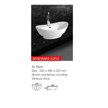 Jual Sandimas A252 Washtafel / Wastafel Basin Counter | Shopee Indonesia