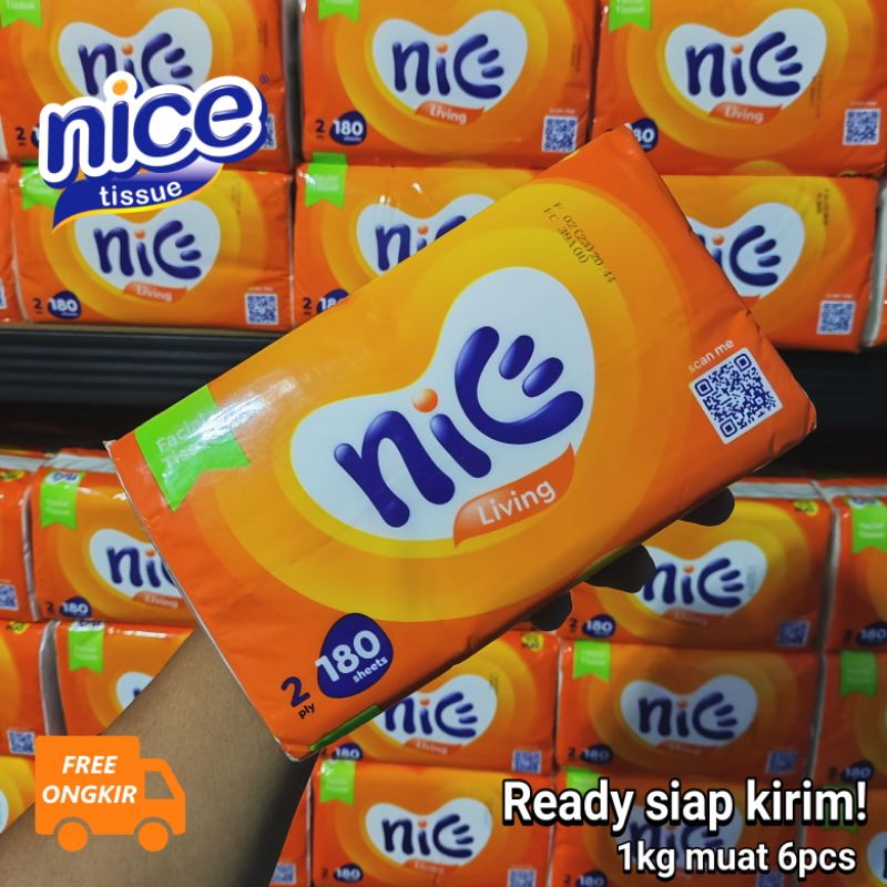 Jual tisu nice facial tissue soft pack 180 sheet/ 2ply murah | Shopee ...