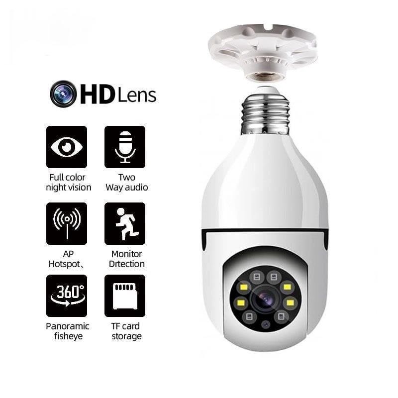 Jual CCTV Lampu V380 Pro 3MP / Kamera CCTV Wifi Bohlam 360 PTZ ...