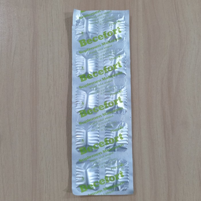 Jual Multivitamin Pertumbuhan dan Penyembuhan Becefort Strip 10 Tabs ...