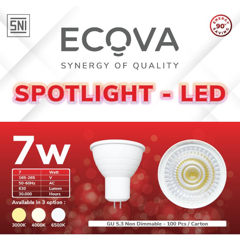 Jual Lampu LED Spotlight Mr16 / Tusuk ECOVA ( 3 / 5 / 7 watt ) | Shopee Indonesia