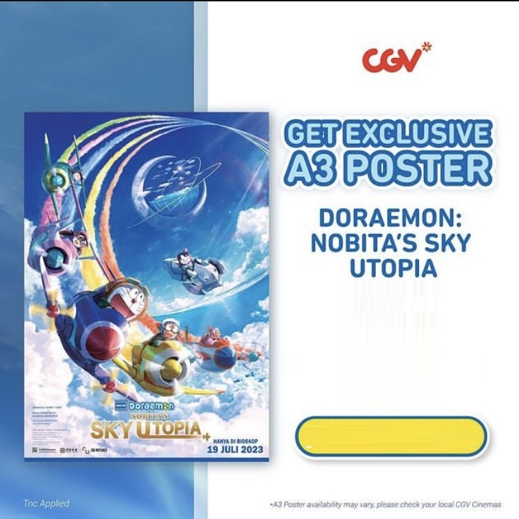 Jual Doraemon: Nobita's Sky Utopia x CGV Official A3 Poster | Shopee Indonesia